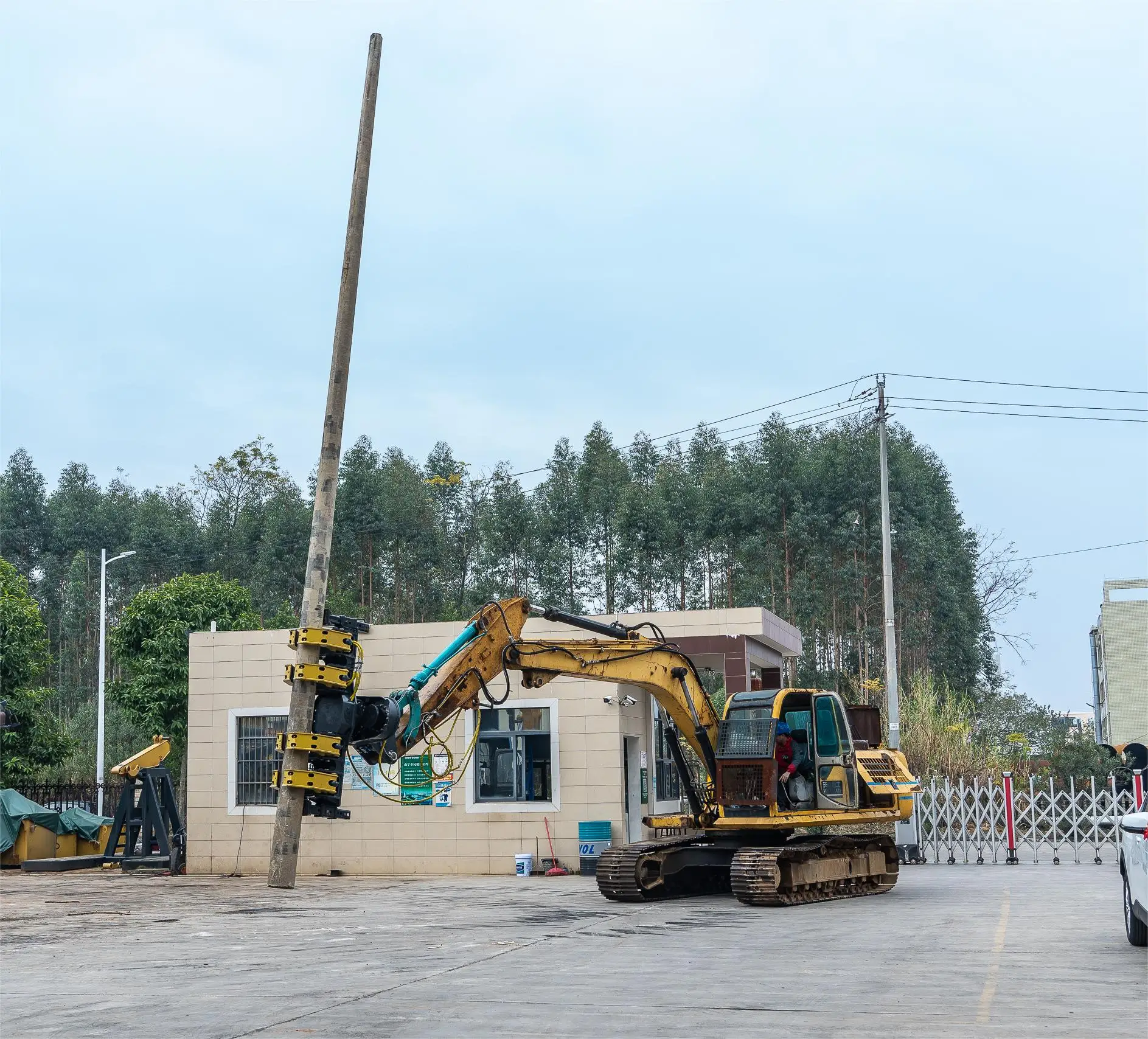 Construction & Building Machinery Heavy Duty Pole Setter Grapple for ...