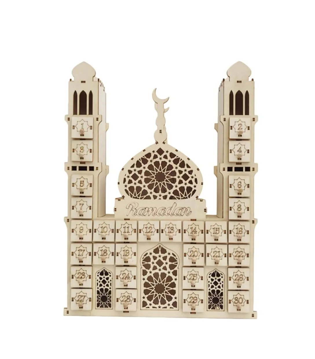 Wooden Ramadan Advent Calendar DIY Eid Mubarak Countdown Calendar ...