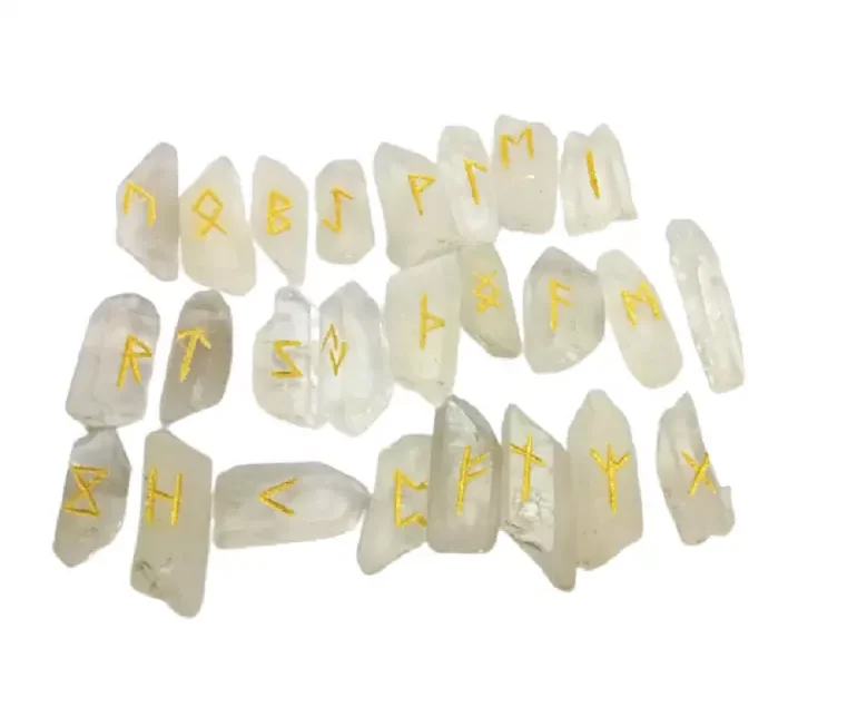 Natural clear Crystal Rune Set Natural Wicca Energy Stone for ...