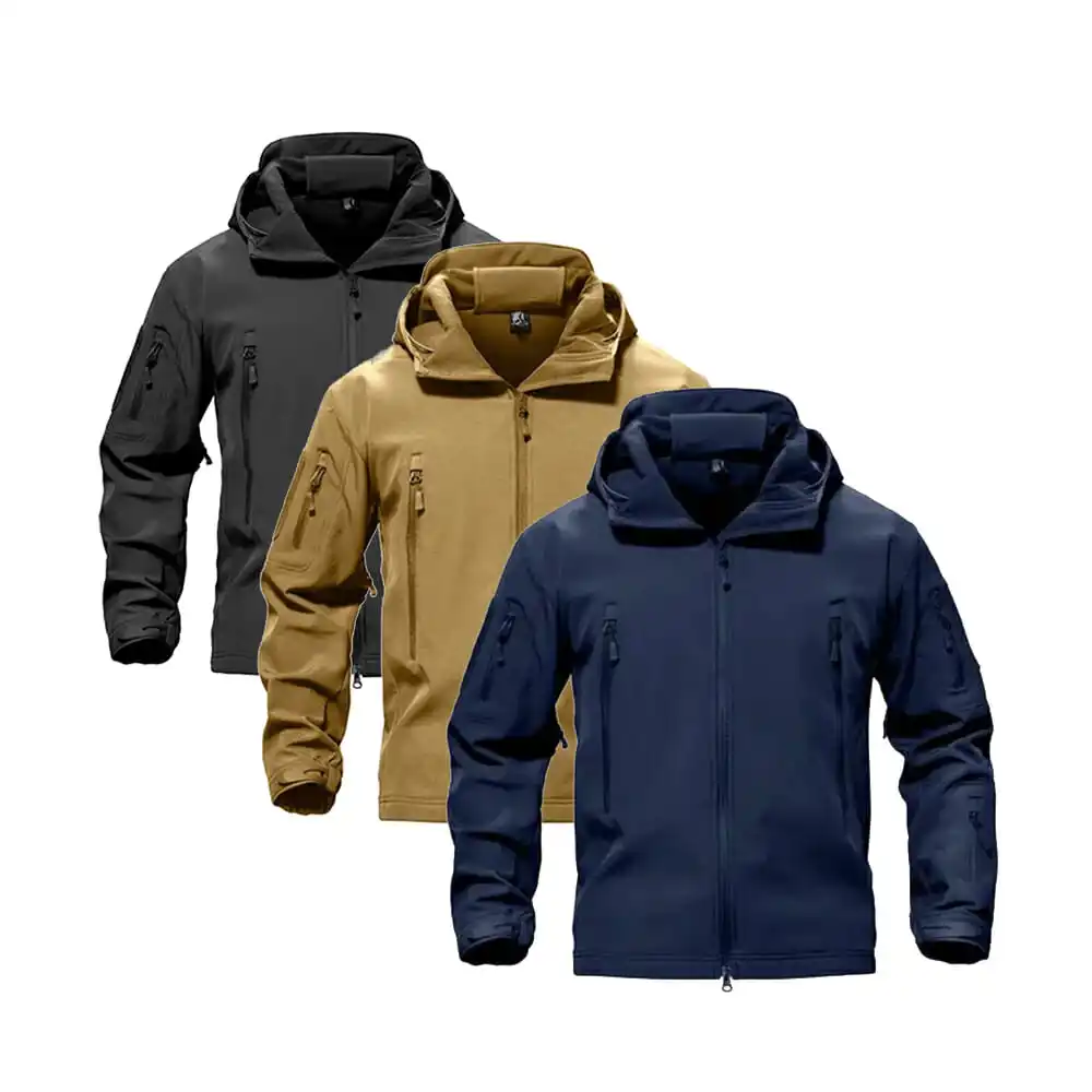 [GDL] Variety-Size Coated Plain Waterproof Tactical Jacket Hood Velcro ...