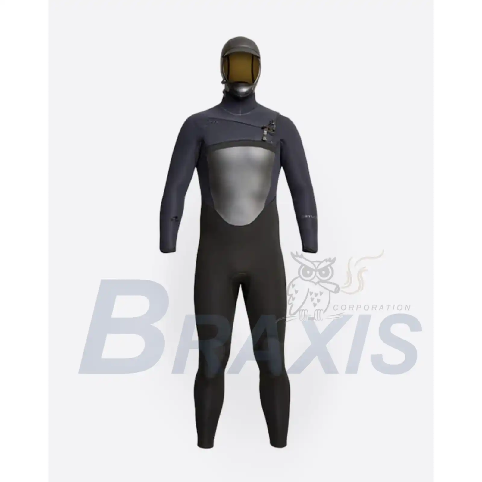 Men's Front-zip Hooded Full Suit Waterproof Neoprene Fabric Diving Suit ...