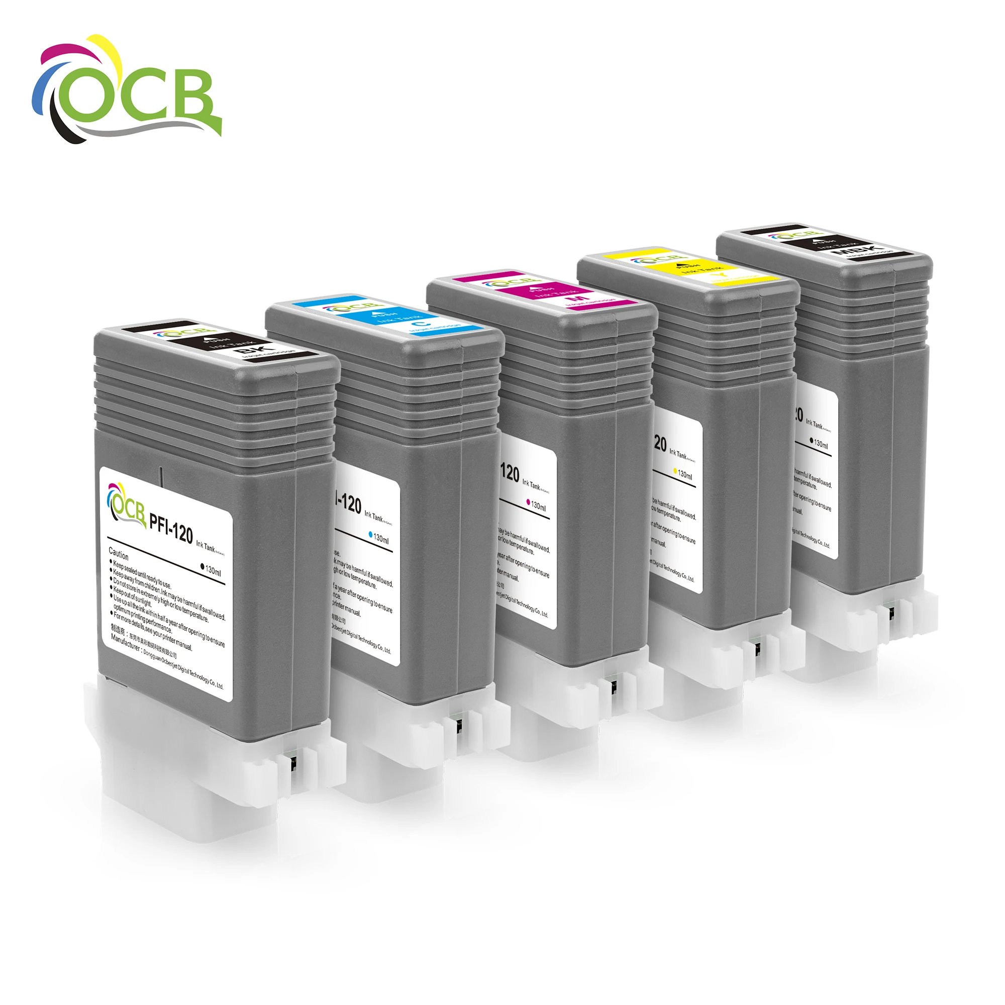 Ocbestjet 130ml/pc Pfi120 Pfi 120 Compatible Ink Cartridge For Canon Tm 300 Tm200 Tm300 Tm-200 ...