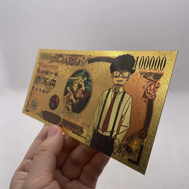 Oem Japan Anime Spy Family Plastic Billete De Anime Gold Foil Plated ...