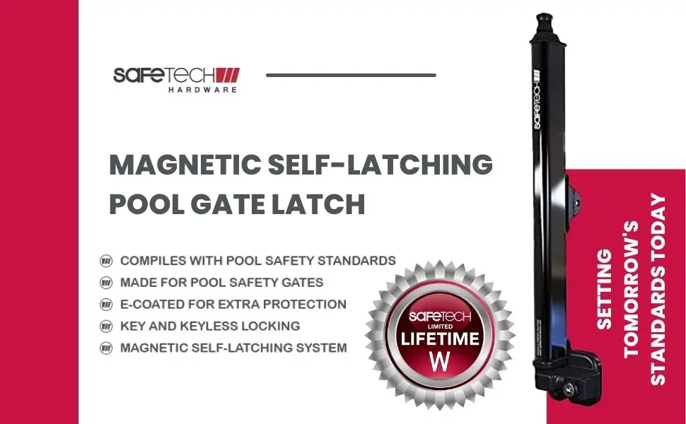Safetech 22" Top Pull Pvc Latch Magnetic Gate Latch Swimming Pool Gate ...