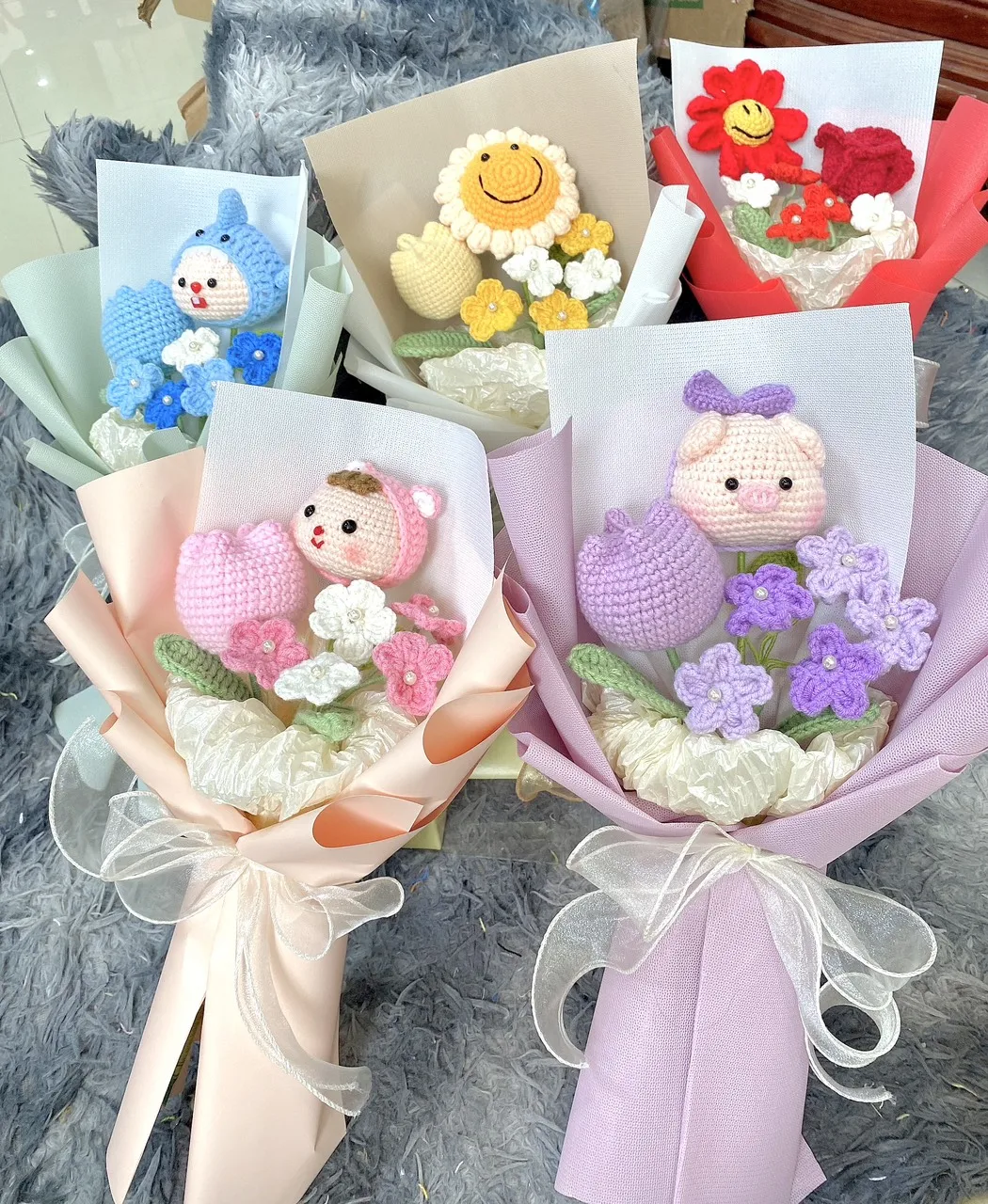 Wholesale Hot Selling Crochet Animal Flower Handmade Pretty Milk Cotton ...