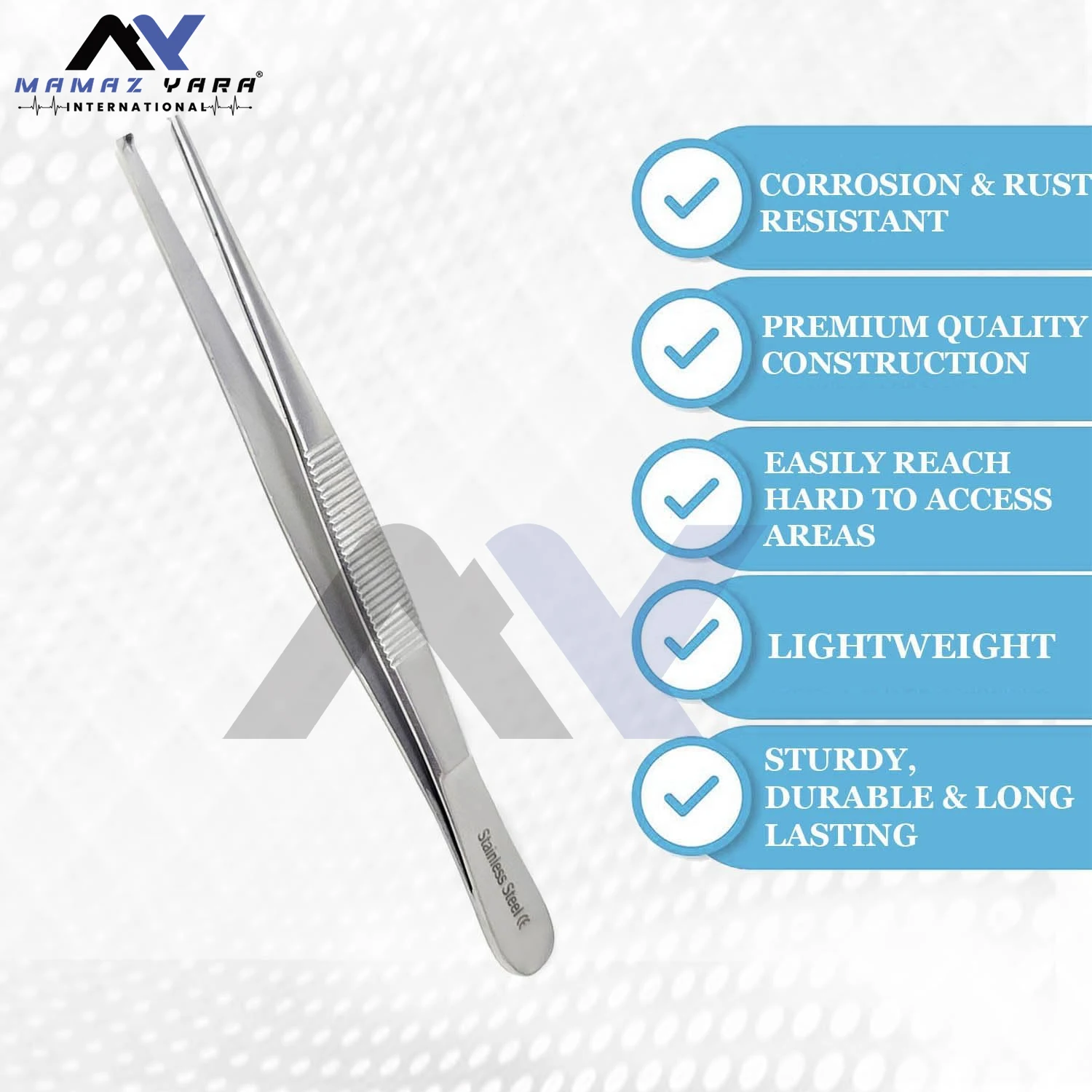 Premium Stainless Steel 5-Inch Dissecting Tissue Thumb Forceps Lab Multi-Purpose Tweezers Blunt ...