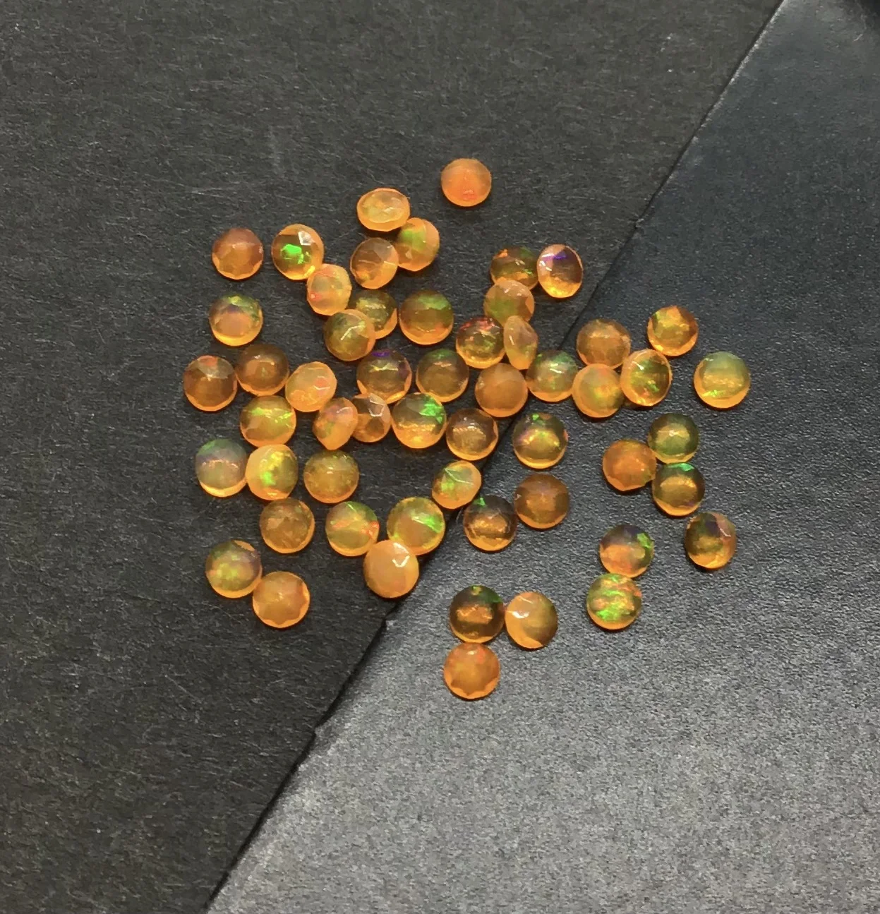 Rare Ethiopian Orange Opal 12mm Round Cut Faceted Natural Loose ...