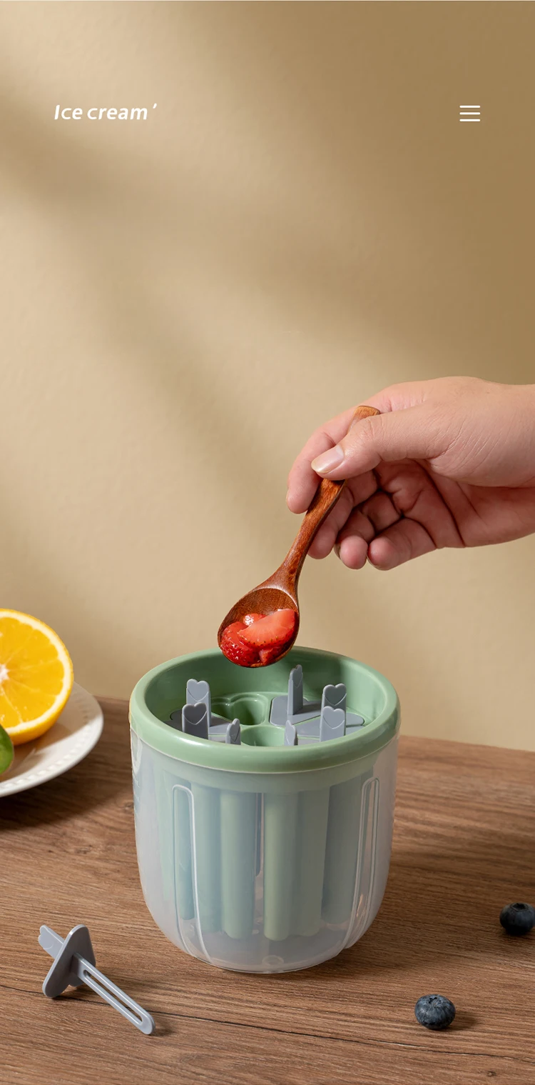 8 Cavities Home Do Popsicle Ice Cream Tool Grinding Ice Cream Bar Mold ...