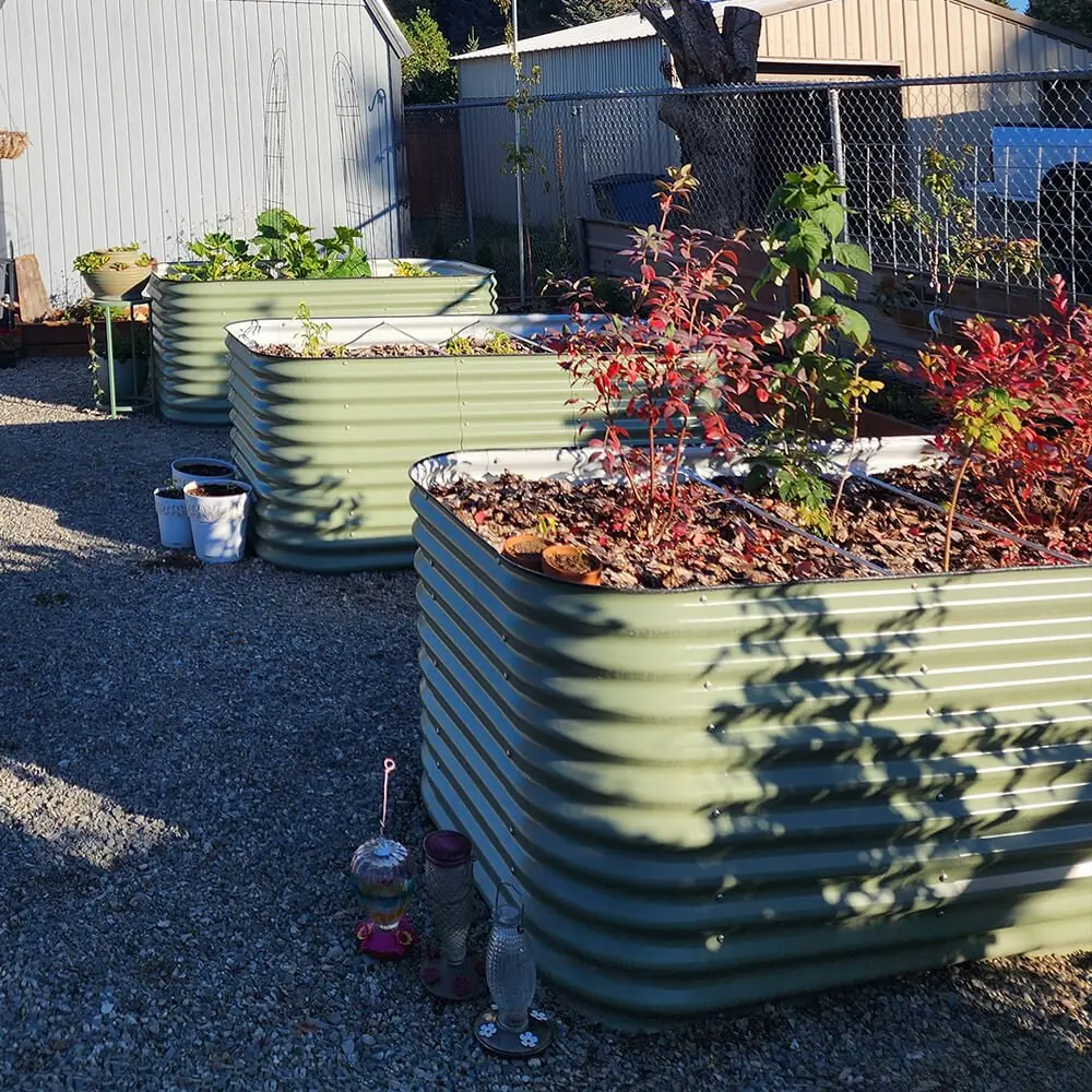 Hochbeet Raised Planter Box 32'' Tall 9-In-1 Green Modular Corrugated ...