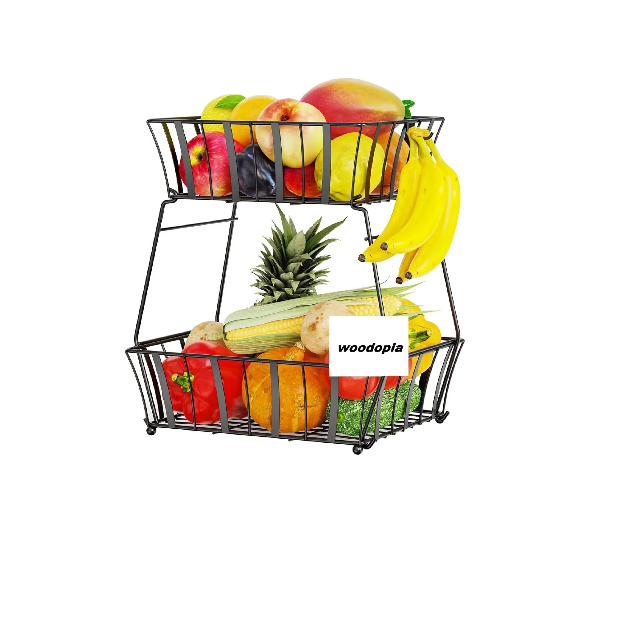 Dual Fruits Basket And Vegetables Storage Square Fruit Baskets For ...