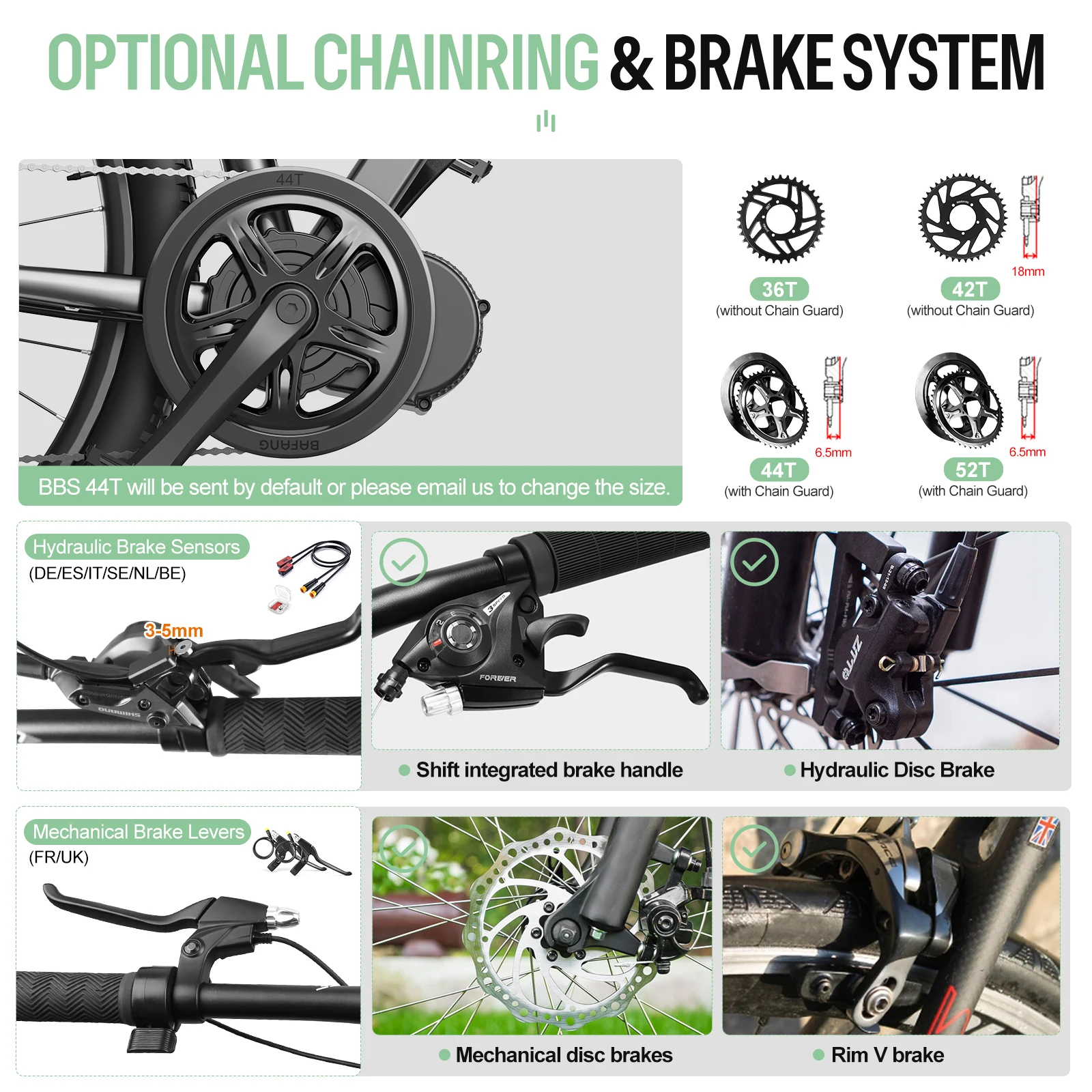 BAFANG BBS01 BBS02 BBSHD E-Bike Conversion Kits - 36V to 52V