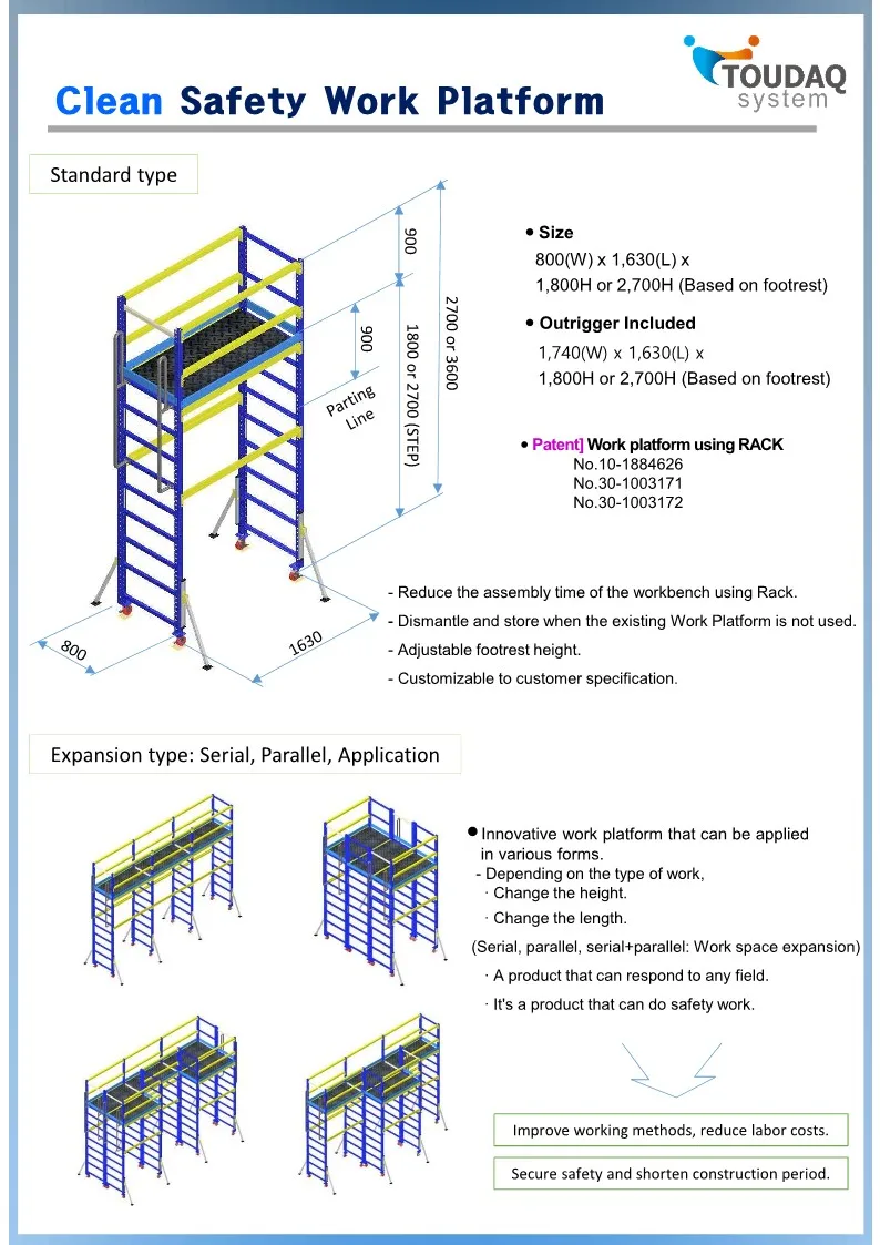 [TOUDAQ] Clean Safety Work Platform Unique Safe Durable High Quality ...