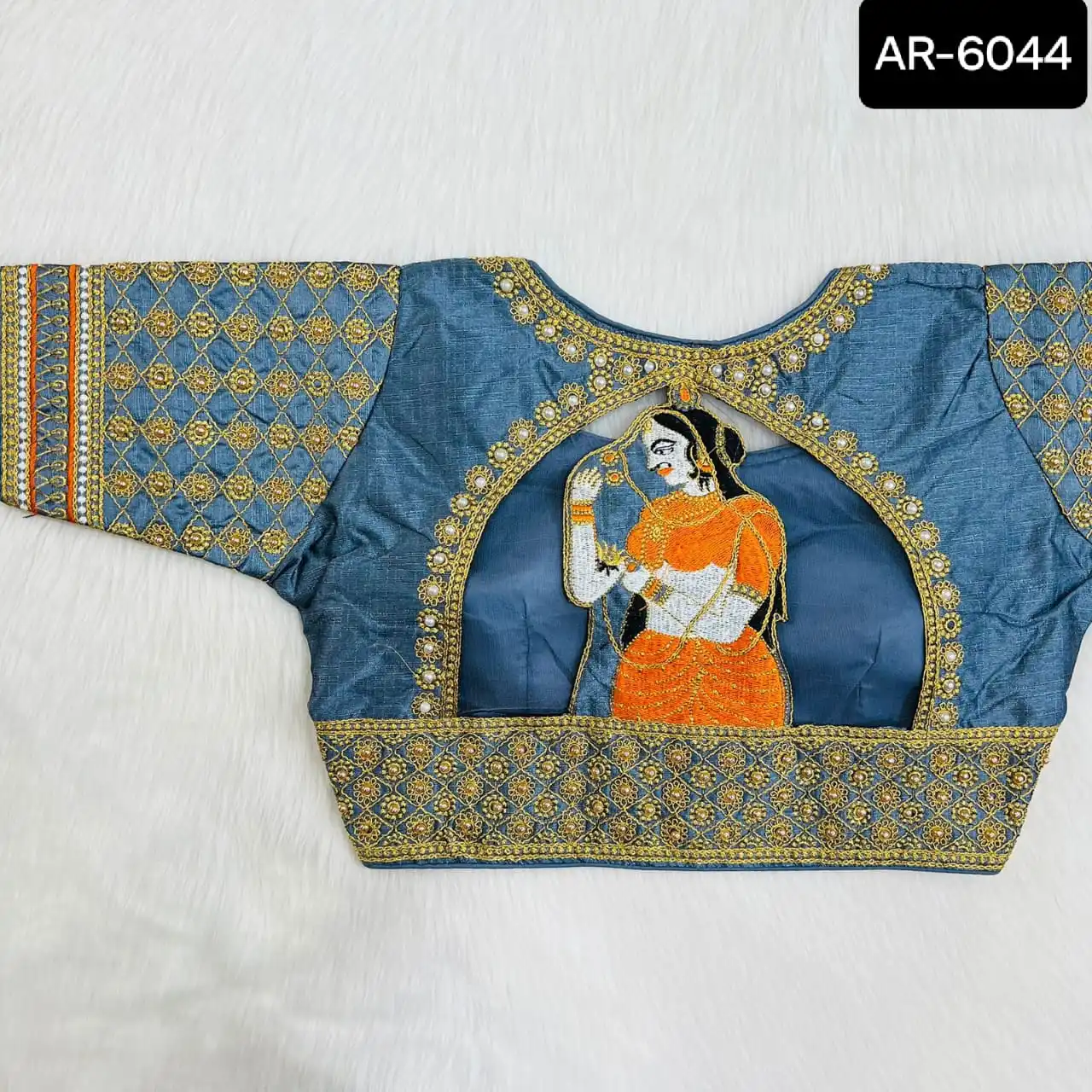 Alibaba.com: Indian ethnic blouse with jari work, front open design ...