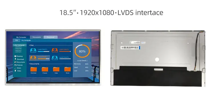18.5 Inch Wide Temperature TFT LCD Display -30°C To 80°C 1920x1080 LVDS High-brightness Display ...
