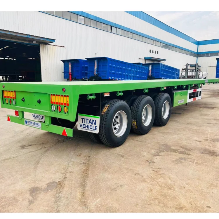 2/3/4 Axle 12m Flatbed Tractor Trailer 40 Ft Flatbed Trailer For Sale ...