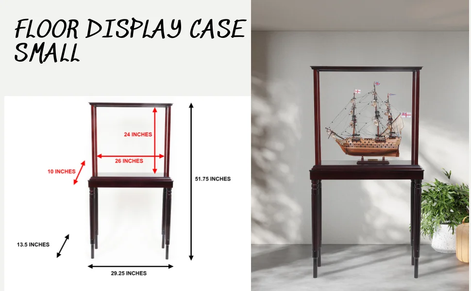 Small Wooden Display Case with Legs for Home Decor Elegant Display Rack ...
