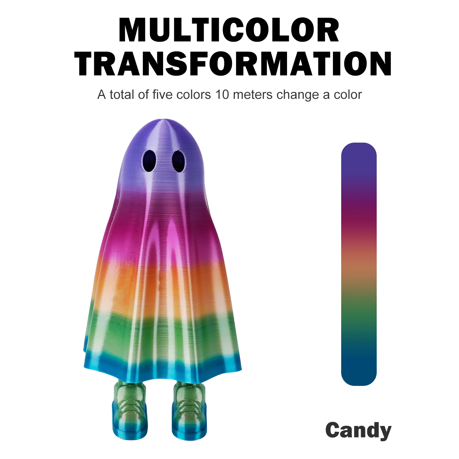 ERYONE Candy Rainbow PLA - Multi-Color Filament for 3D Printing