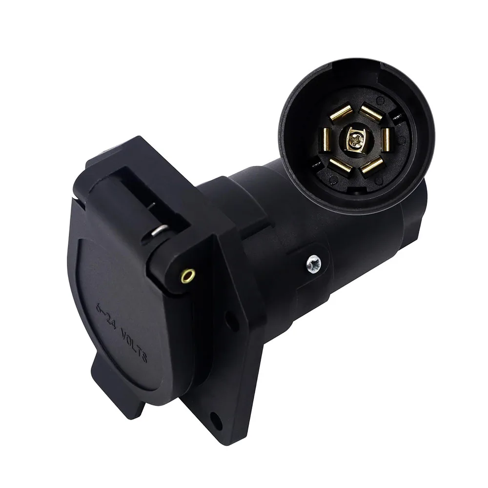 7 Pin Trailer Connector,7-way Trailer Light Plug Side Compatible With ...
