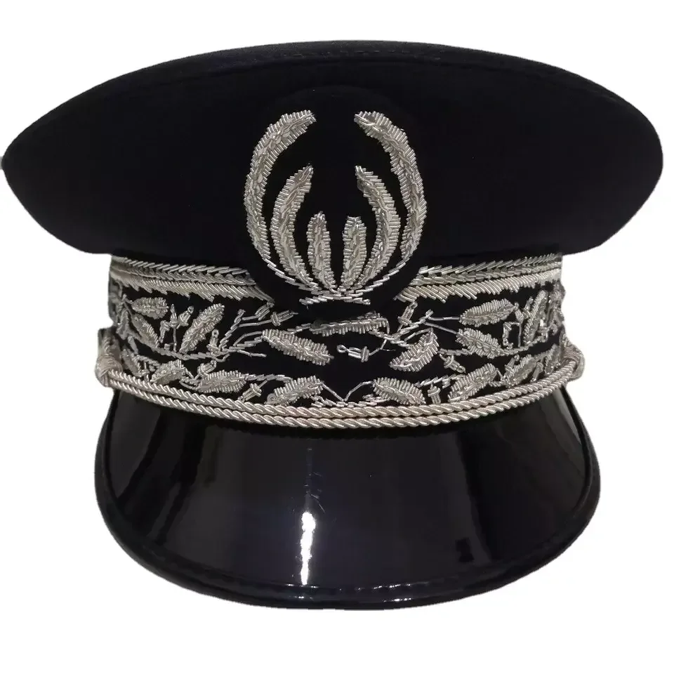 Custom Badges Ceremony Uniform Hat Security Guard Officer Peak Cap ...