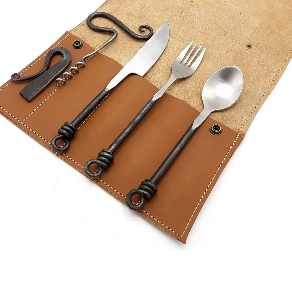3 Piece Medieval Feasting Set Twisted Forged Medieval Cutlery Set ...