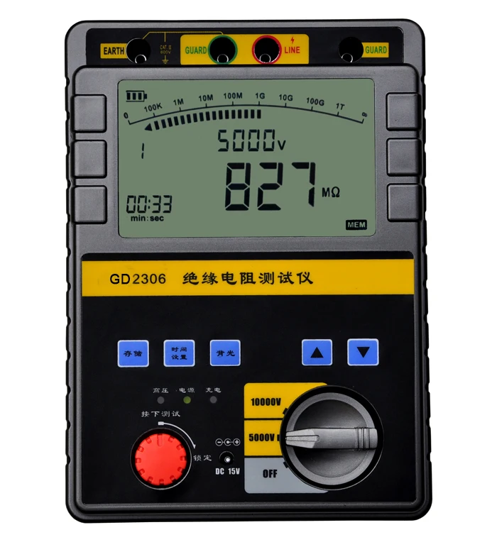 GD-2306 Digital Insulation Resistance Tester 5000V 10000V Megohmmeter ...