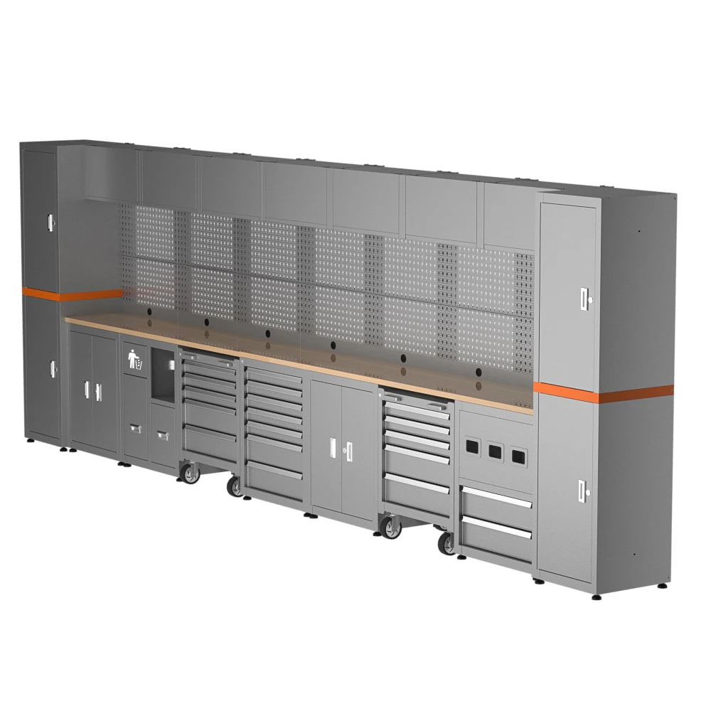 Neatly Large Garage Storage Steel Tool Chest And Cabinets Workshop ...