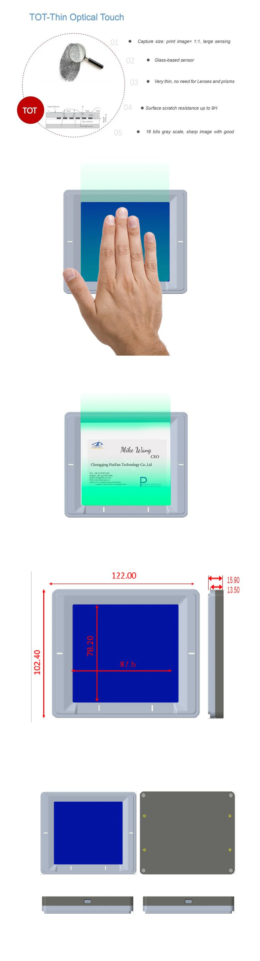 Hfsecurity Bioslim 10 Support Window Android System Slim Fbi Certified ...