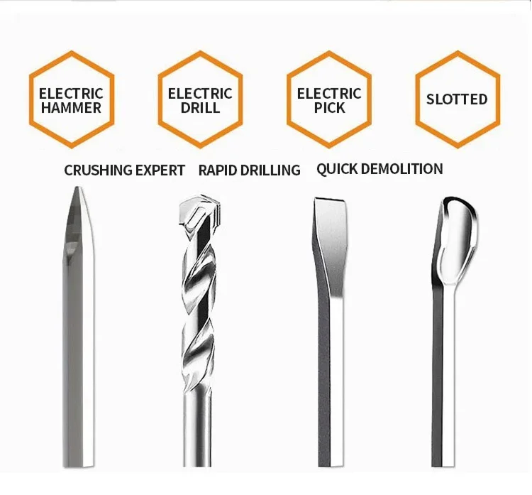 220v Electrical Hammer Hammer Drill For 26mm Concrete 1200rpm Hammer ...