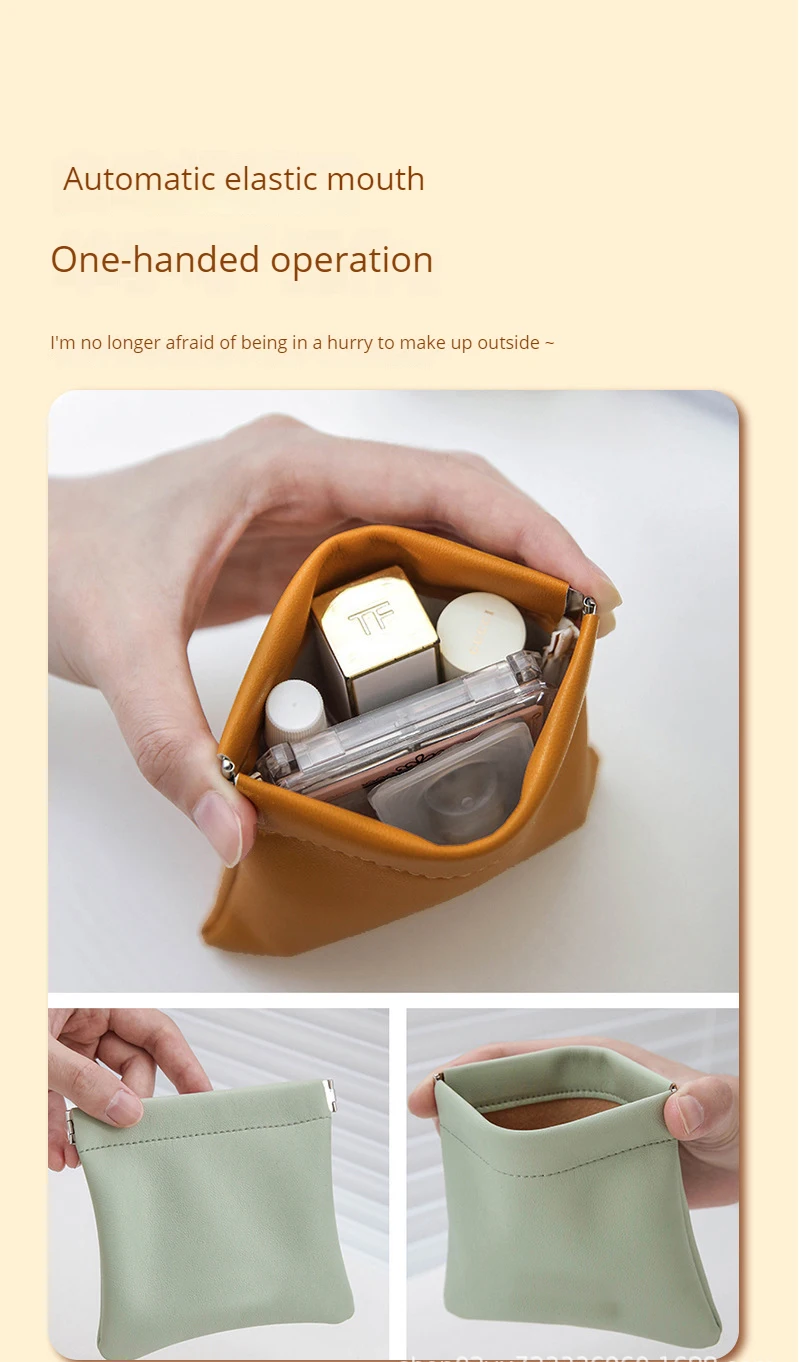 Environmental Leather Squeeze Change Magnetic Clip Mini Coin Purse ...