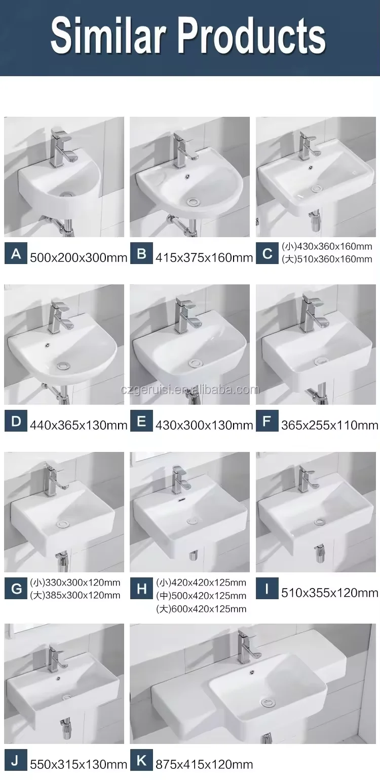 Small Size Rectangular Ceramic Wall Hung Basin Sanitary Ware Bathroom ...