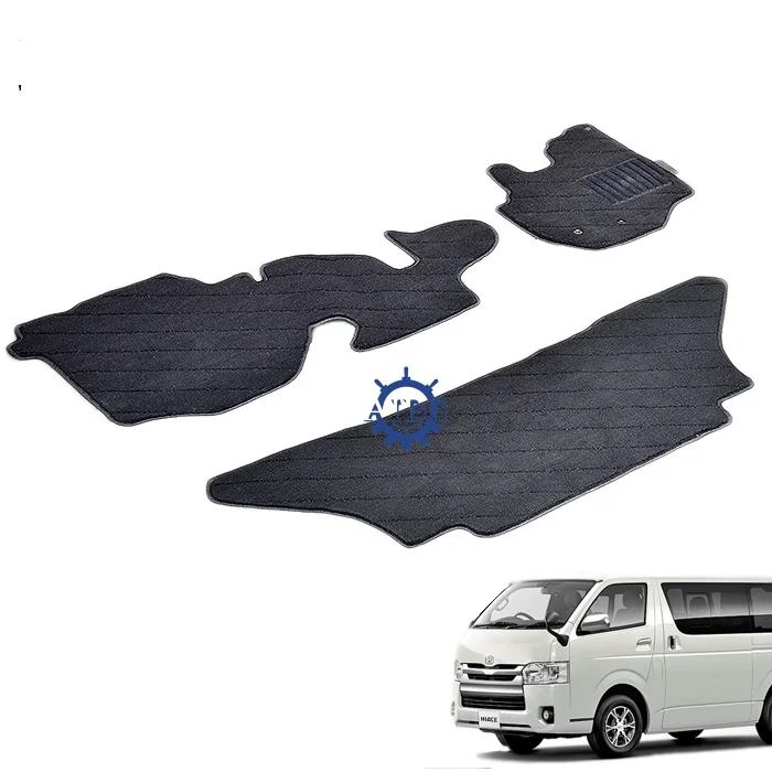 200 Series Hiace Type 1- 5 S-GL Floor Mat Woven Pattern Black 3 Piece ...