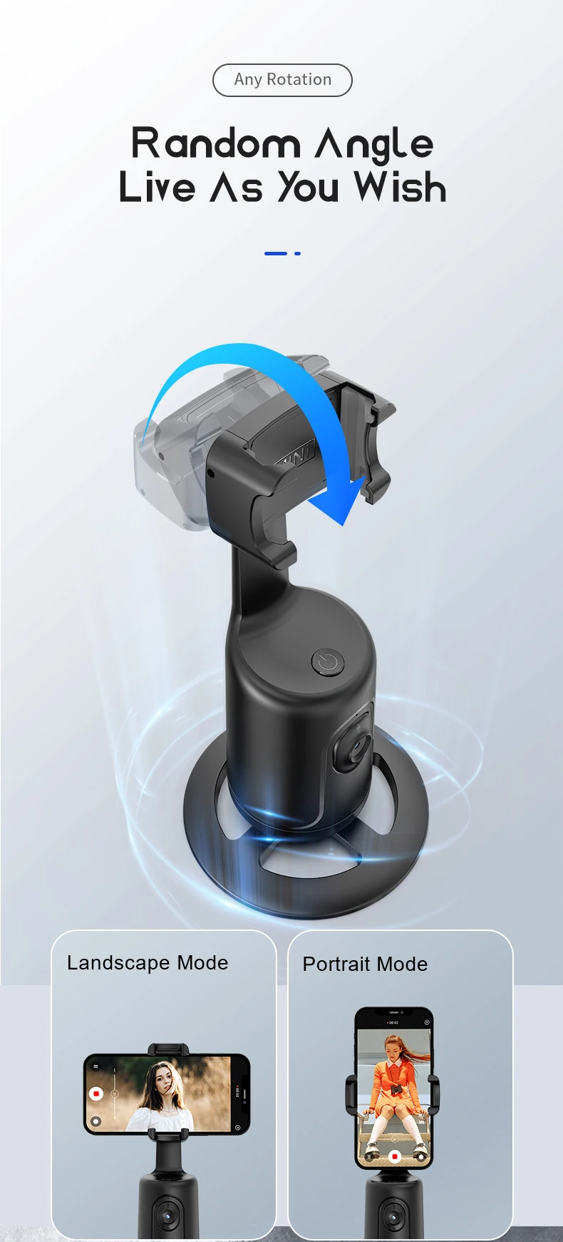 AI Follow Auto Face Tracking Tripod With 360 Rotation Tracking Gimbal ...