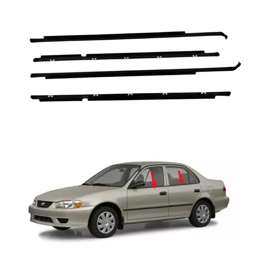 用カローラ 2008-2013 ウィンドウ ウェザーストリップ 4個 7573012300 7571002210 自動車部品(Bla（トヨタ ...