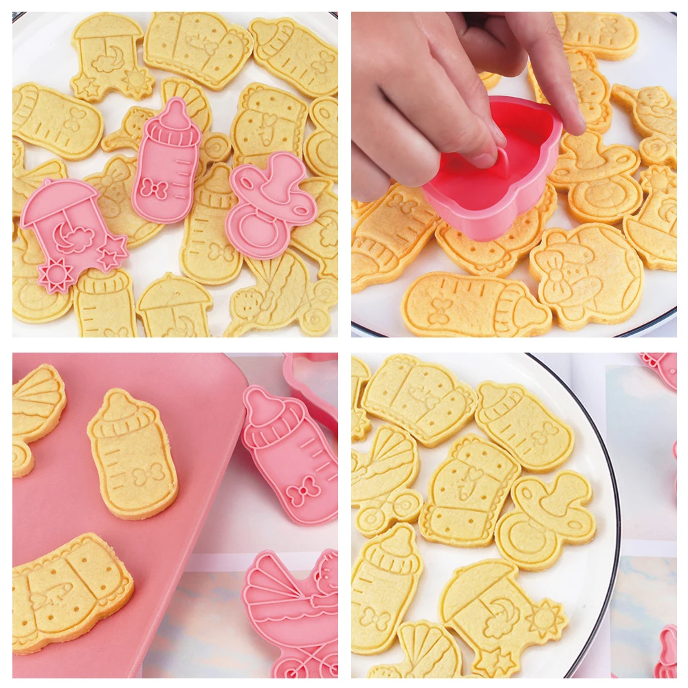 Diy Cake Baking Tools Happy Birthday Shape Plastic Biscuit Mold Stamp ...