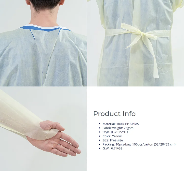 Iso13485 Gowns Fabric Ppe Chemotherapy Gown Isolation Clothing - Buy ...