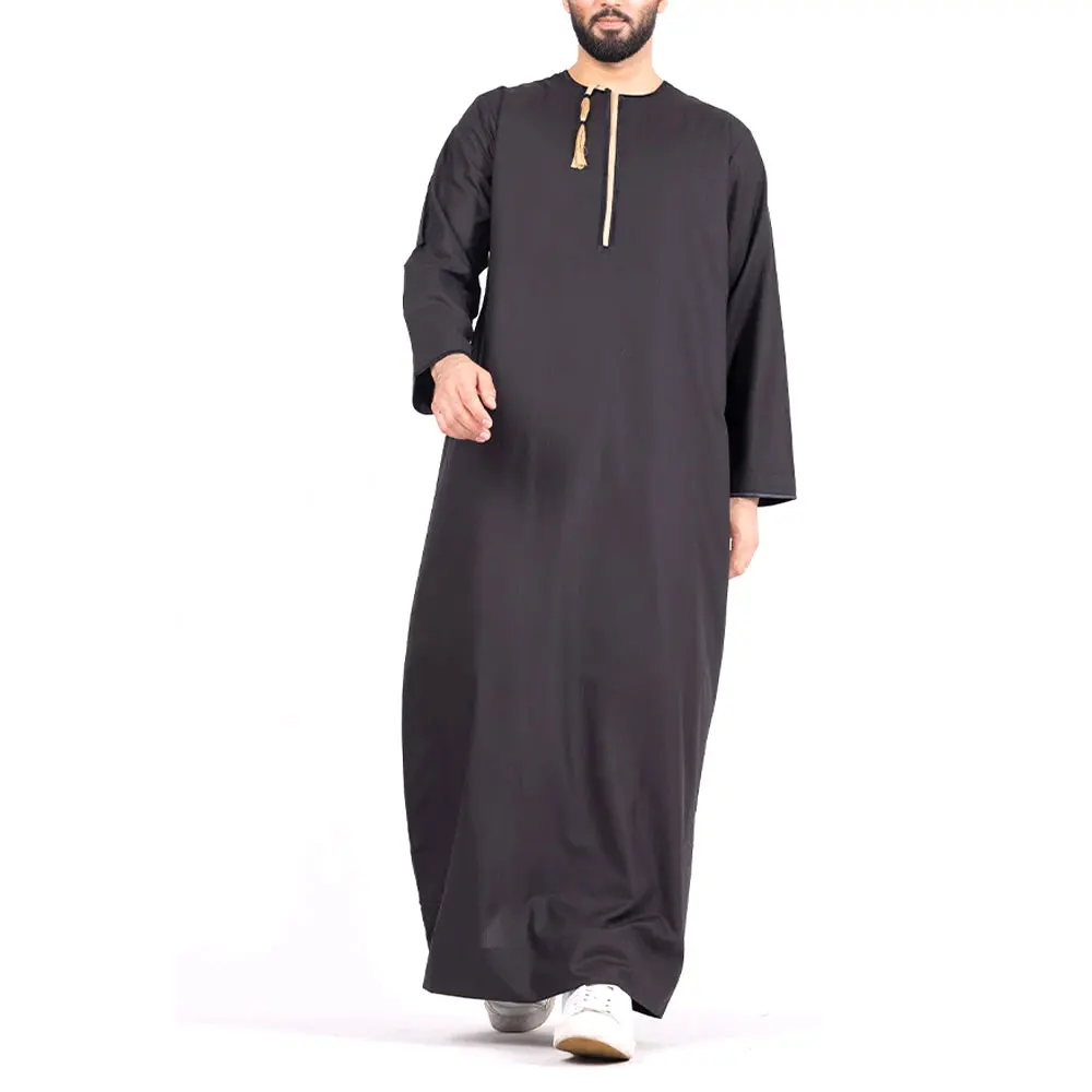 Muslim Men Prayer Qatari Standing Collar Robe Islamic Clothing Arab ...