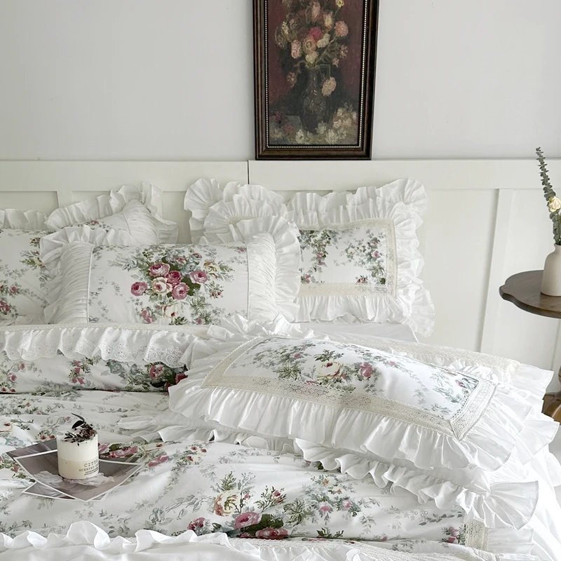 Luxury European Style Wedding Bed Spread Bedding Set Ruffled Bedding ...