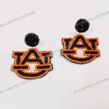 Latest Lsu New Style Fashion Handmade Seed Bead Custom Teams Earrings ...