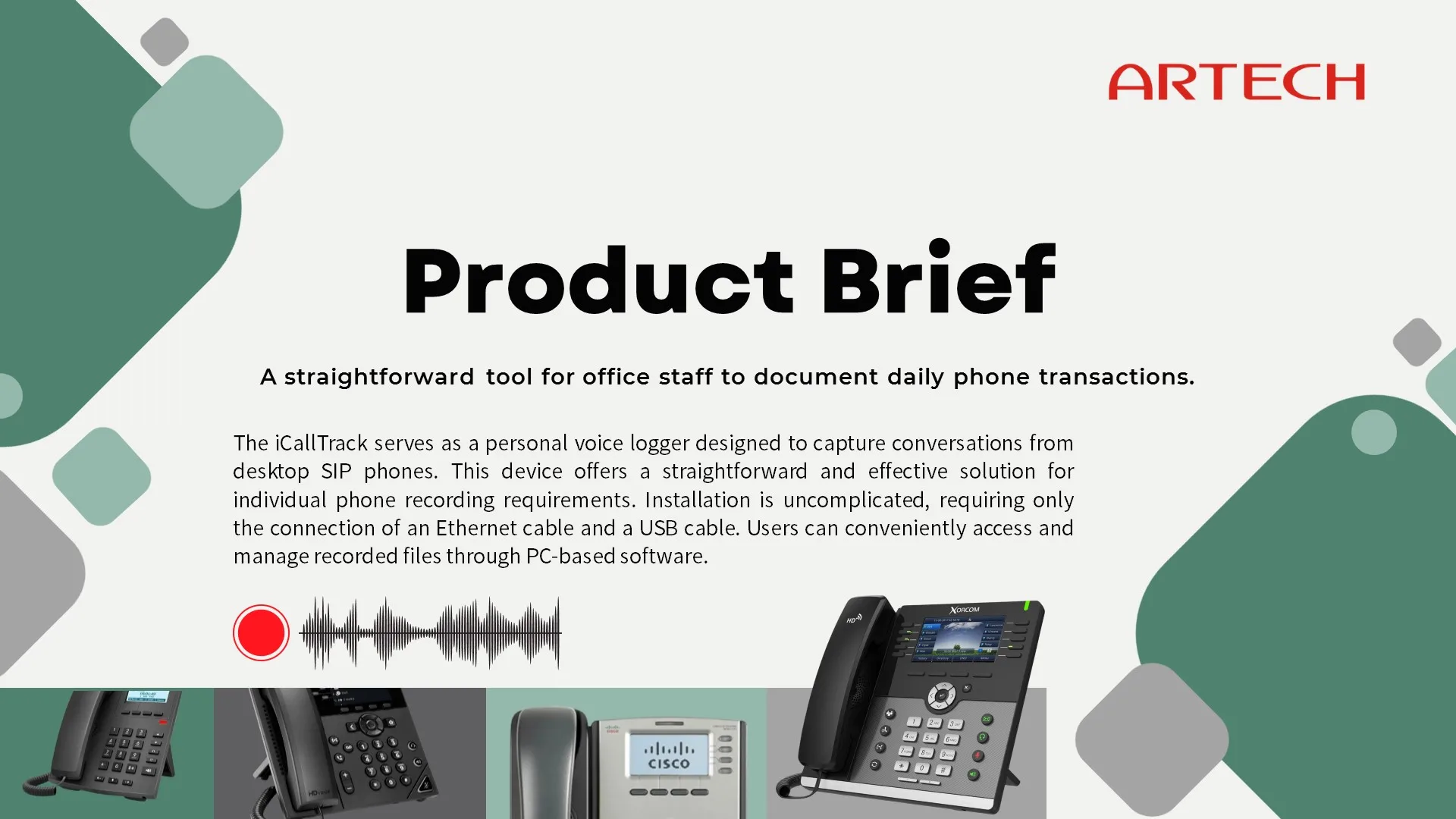 ARTECH Icalltrack Personal IP Phone Recorder - Secure & Efficient
