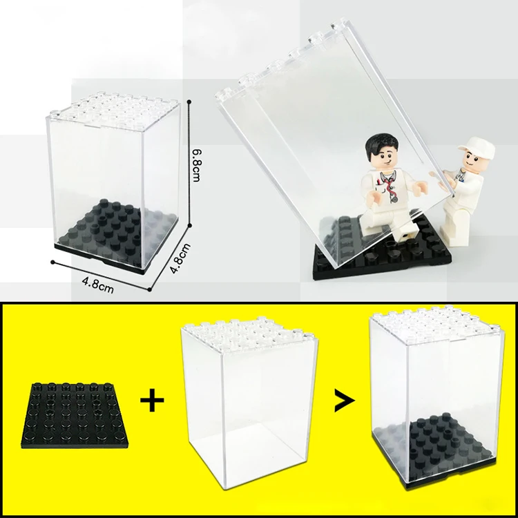 Plastic Display Case For Minifigure Action Figures Blocks Anime Figure Display Case T Clear 