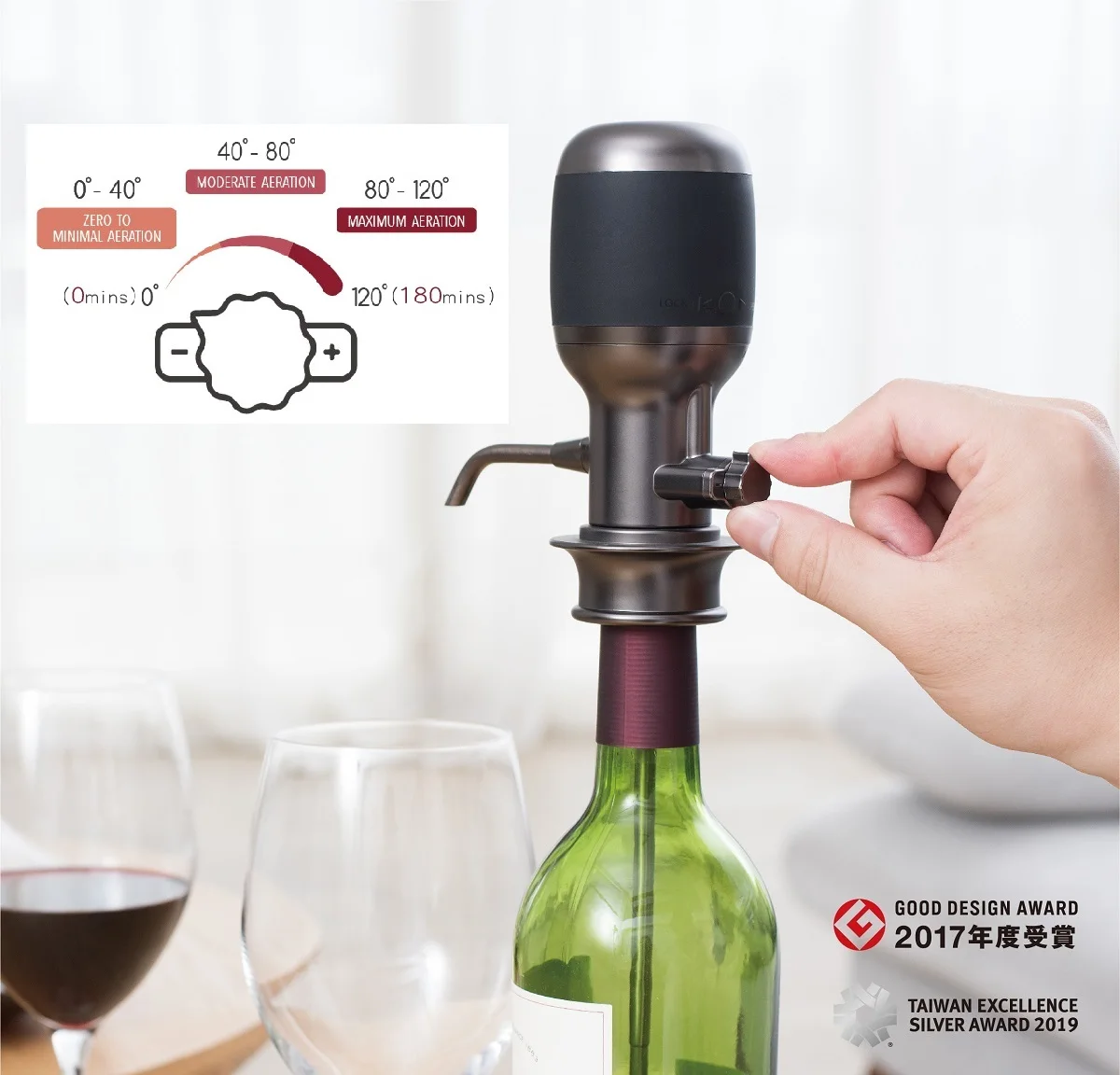 Amazon Hot Selling Adjustable Electric Aerator One-touch Automatic Wine ...