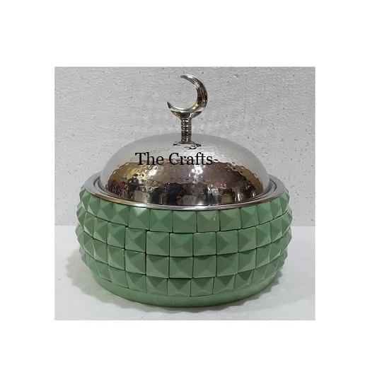 Arabic Design Wooden Food Serving Hot Pot Casserole Dish With Stainless ...