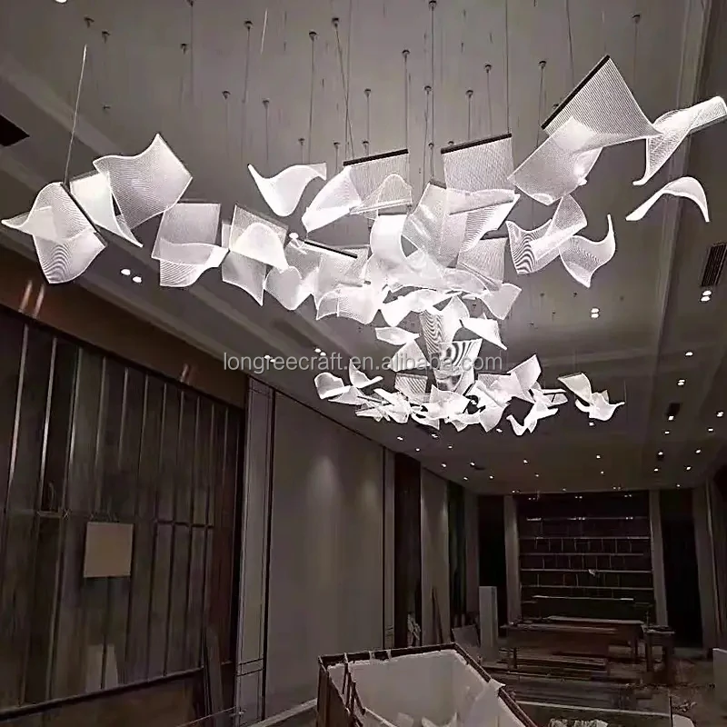 Project Modern Hotel Villa Lobby Paper Chandeliers Designer Customized ...