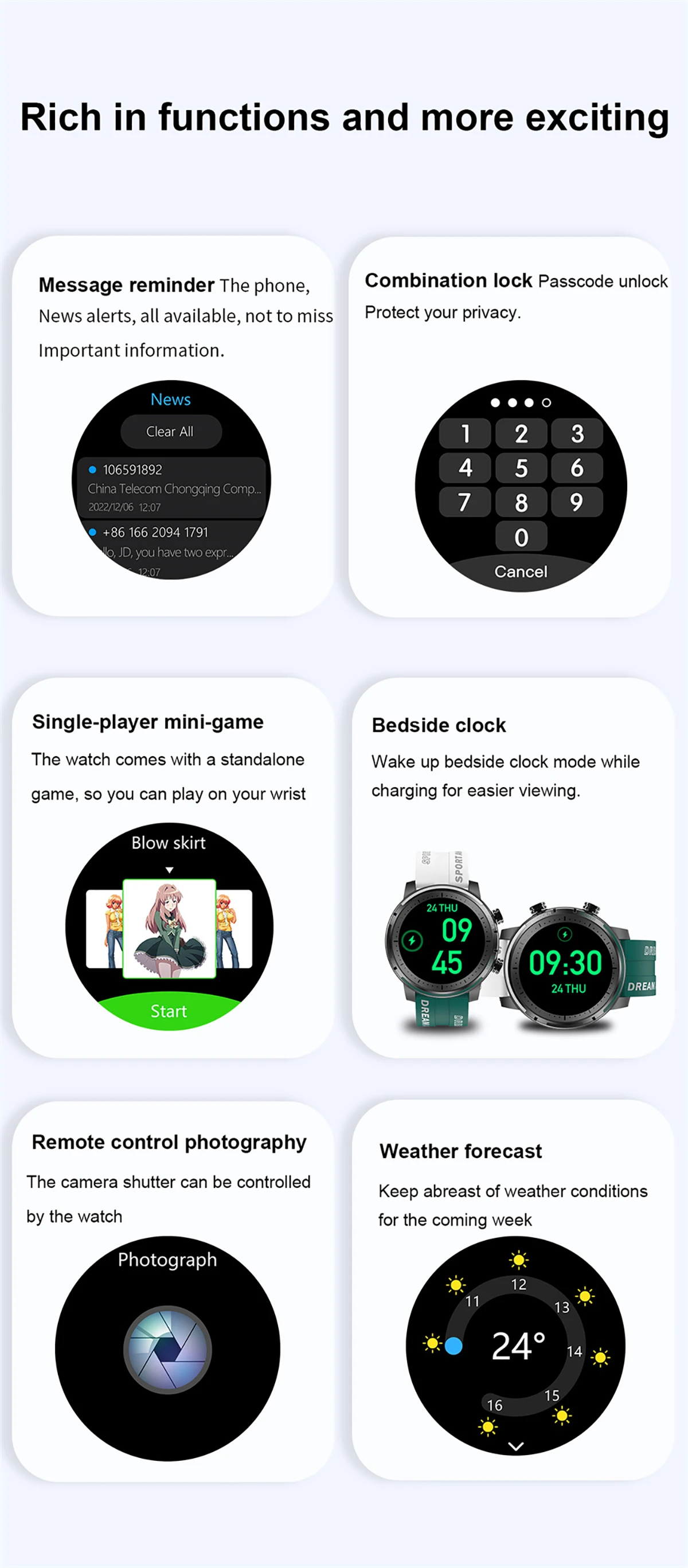 Non-invasive Blood Glucose Smart Watch Ecg+ppg Thermometer Health Qw66 ...