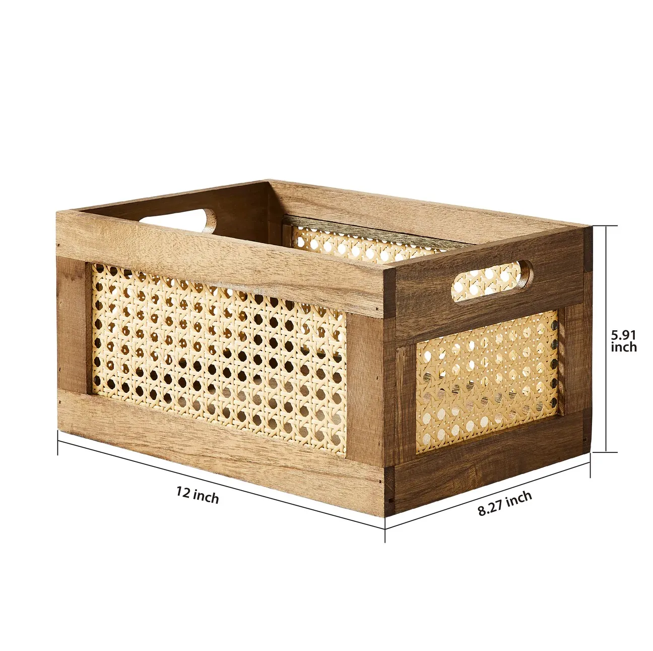 Super High Quality Rattan Webbing Combine Wooden Storage Box Handmade ...