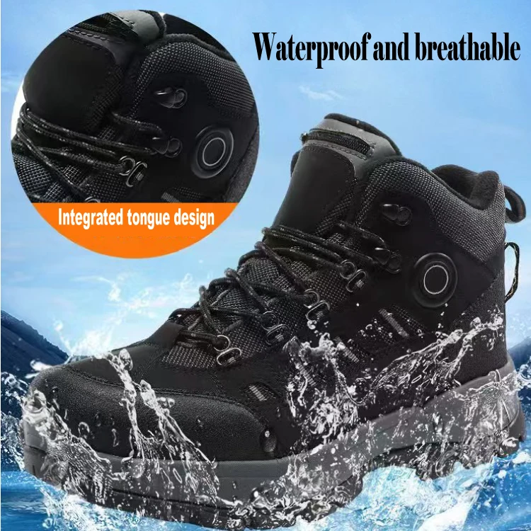Rechargeable Electric Heated Boots with Dual Ice Blade Anti-Slip Design ...