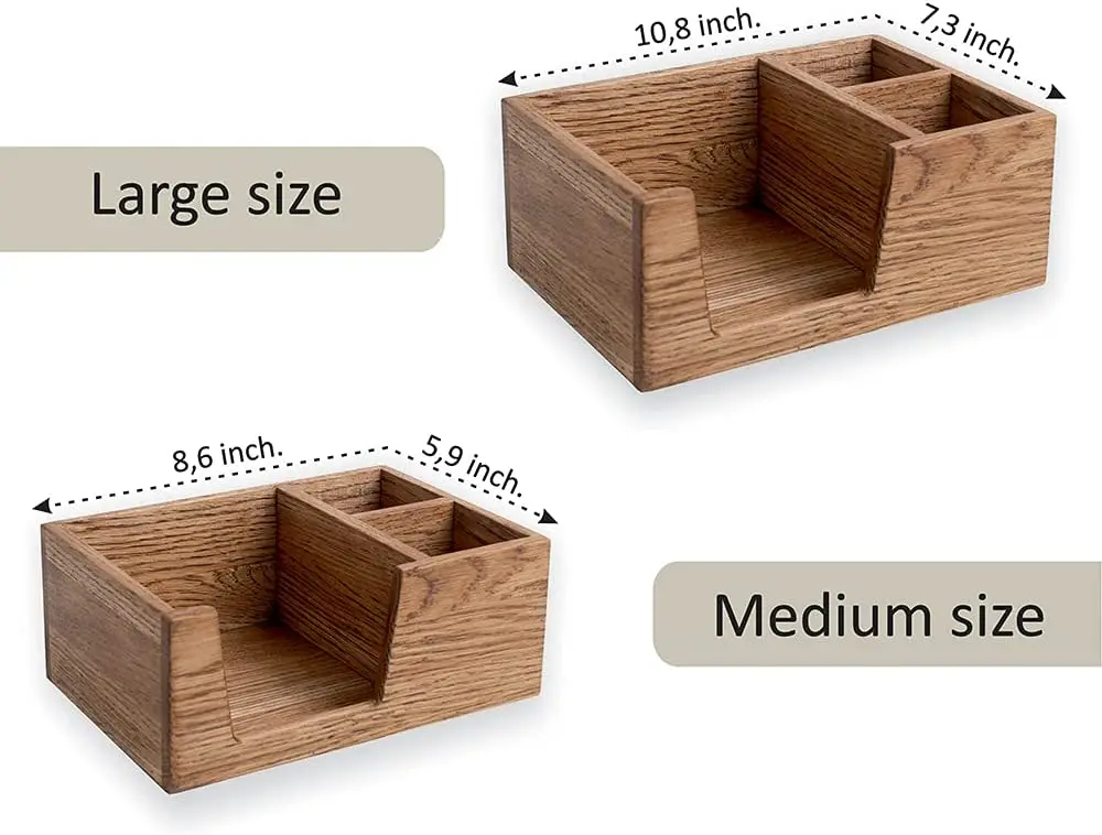 Handcrafted Modern Rustic Wooden Table Caddy With Napkin Holder Wood ...