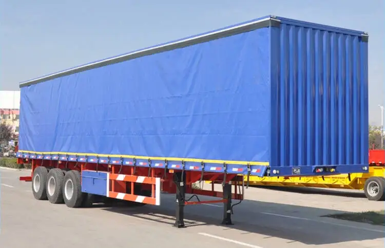 3 Axles 40ft Pvc Fabric Curtain Van Trailer Tarpaulin Roller Shutters ...