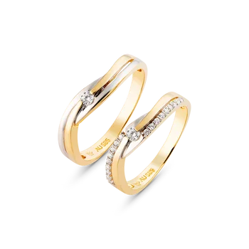 Custom 9k 14k 18k Real Solid Gold Engagement Couple Ring Moissanite ...