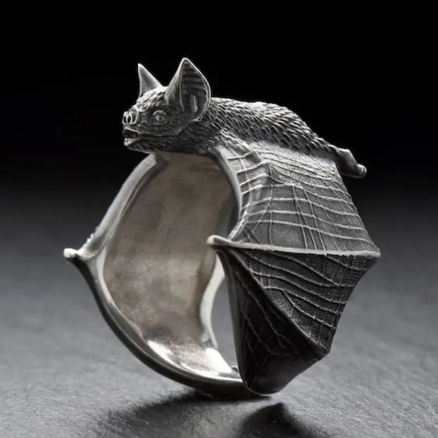 Gold Plated 14k Gold Bat Ring Bat Jewelry Solid Ruby Eyes Classic Bat ...